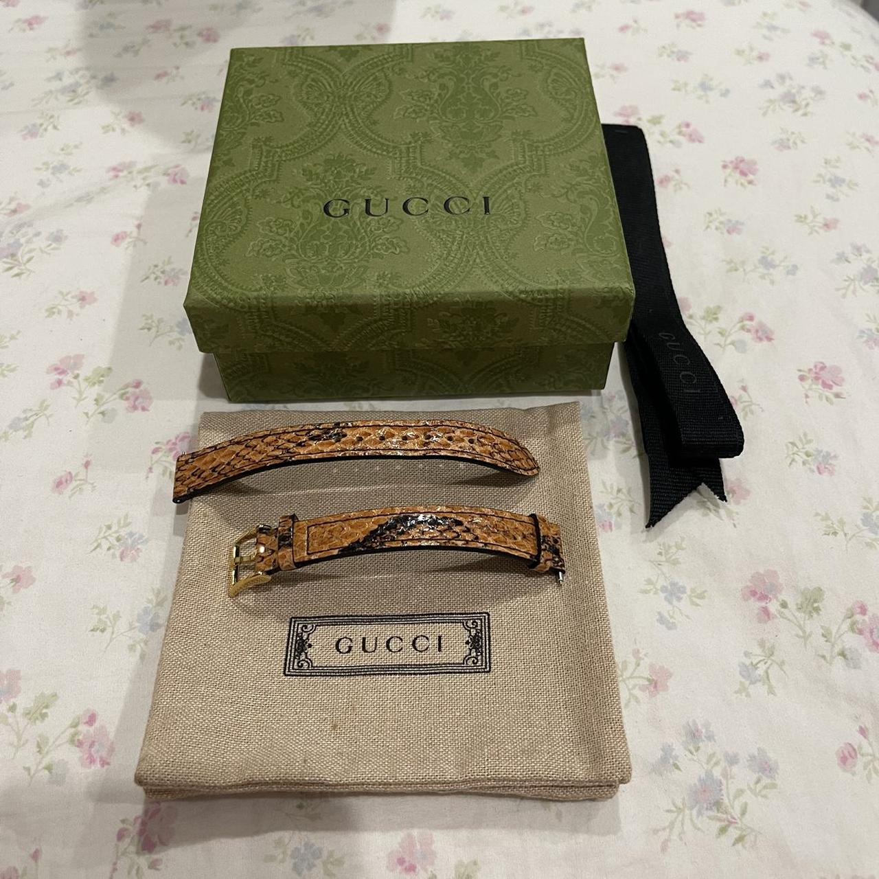 Gucci G-frame Watch 21 X 34mm brown skin snakeskin... - Depop