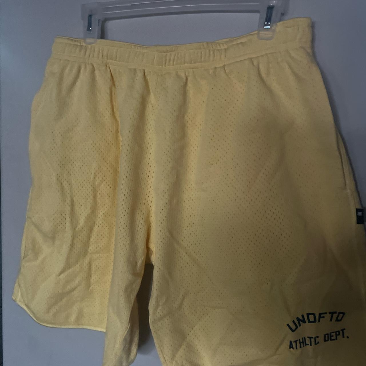 UNDEFEATED mesh basketball shorts color: yellow New... - Depop
