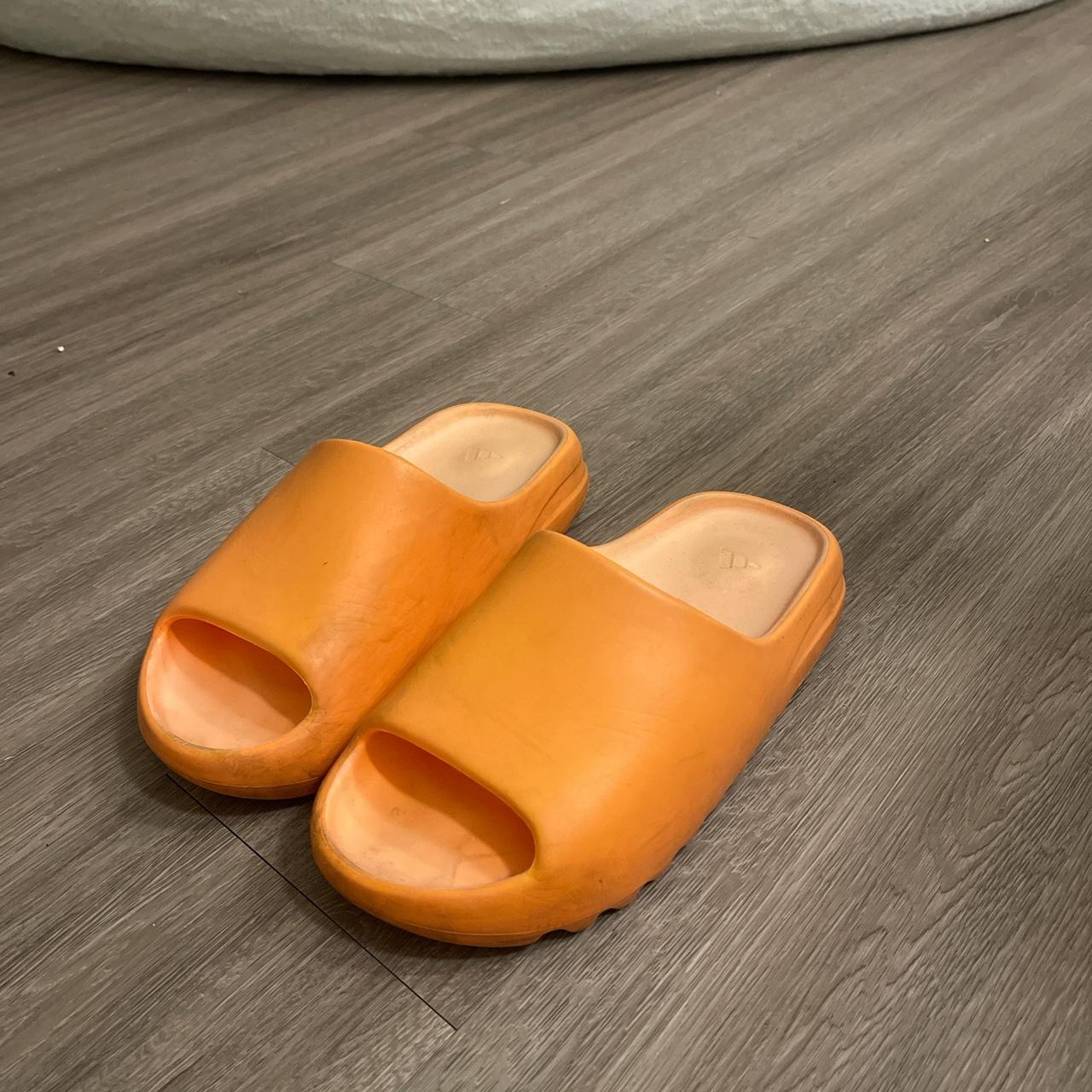 Yeezy Men's Orange Slides | Depop