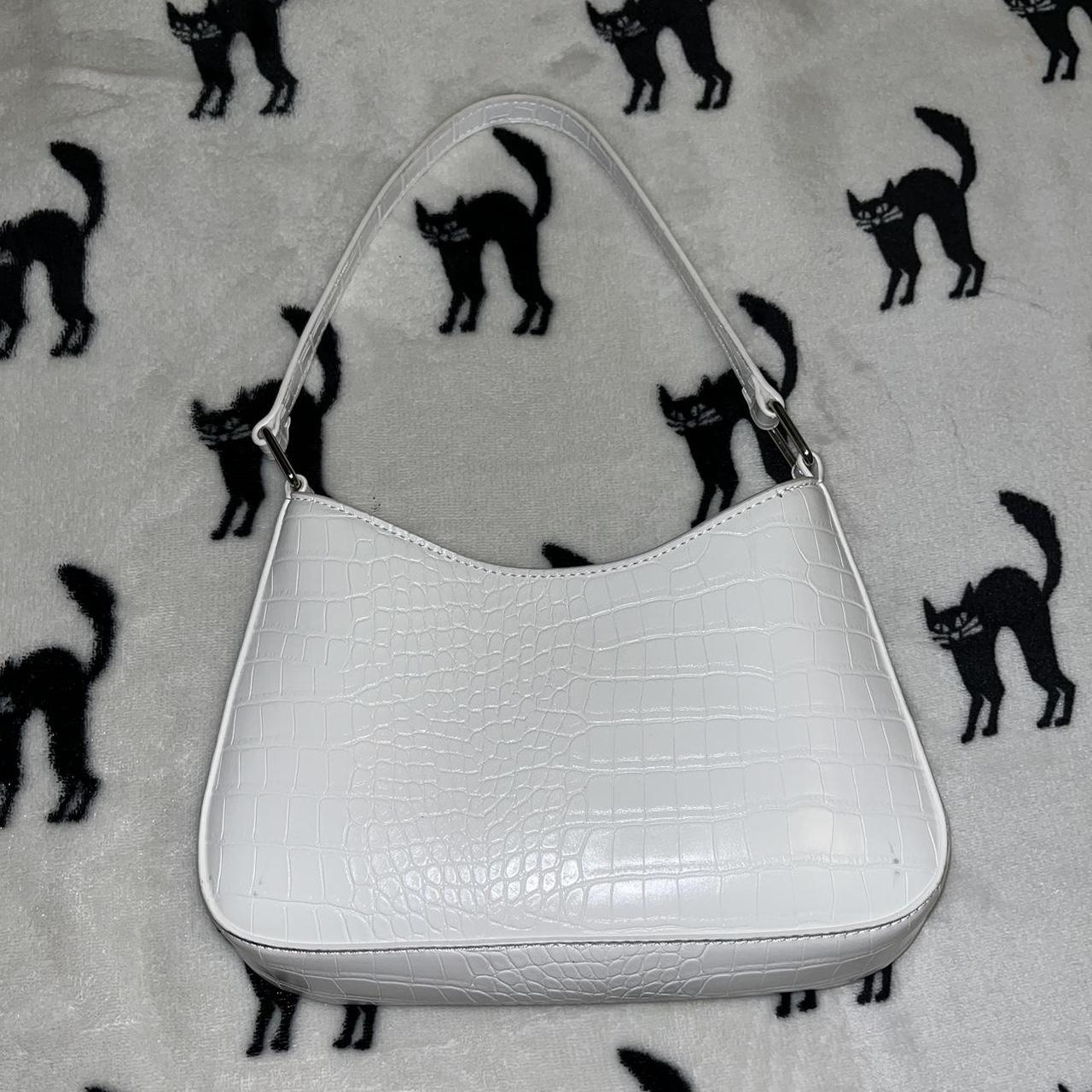 white crocodile shoulder bag - worn time: once for... - Depop