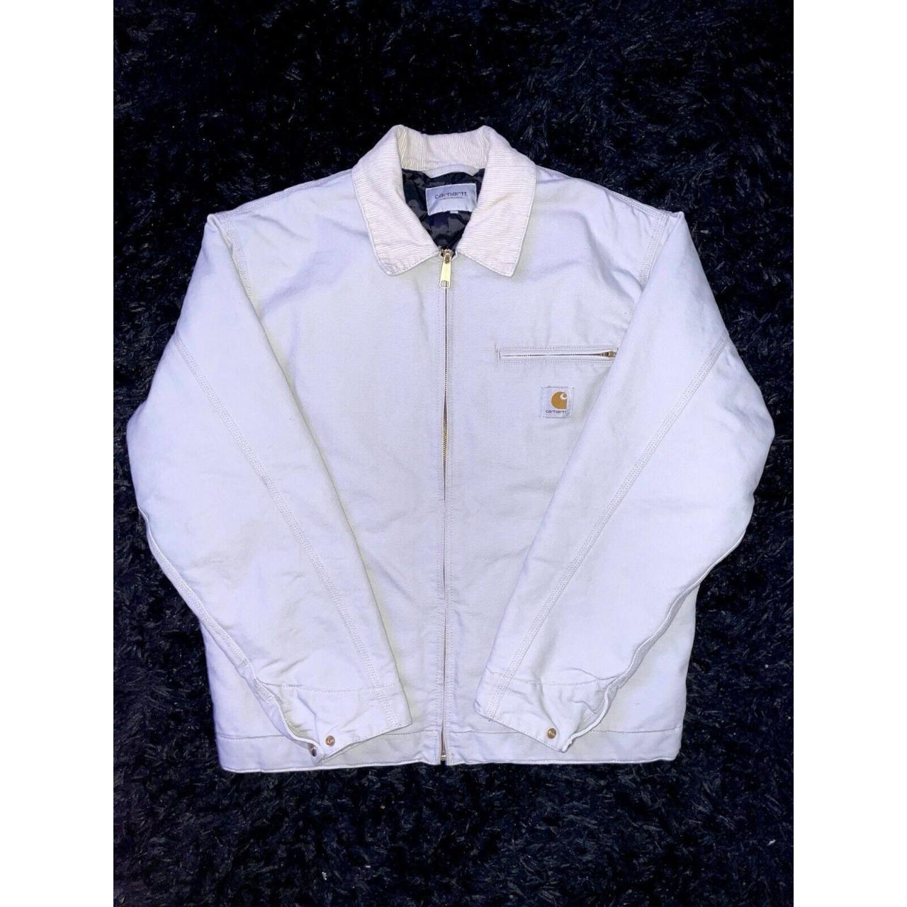 RARE Carhartt Detroit Light cream/White Jacket Men’s... - Depop