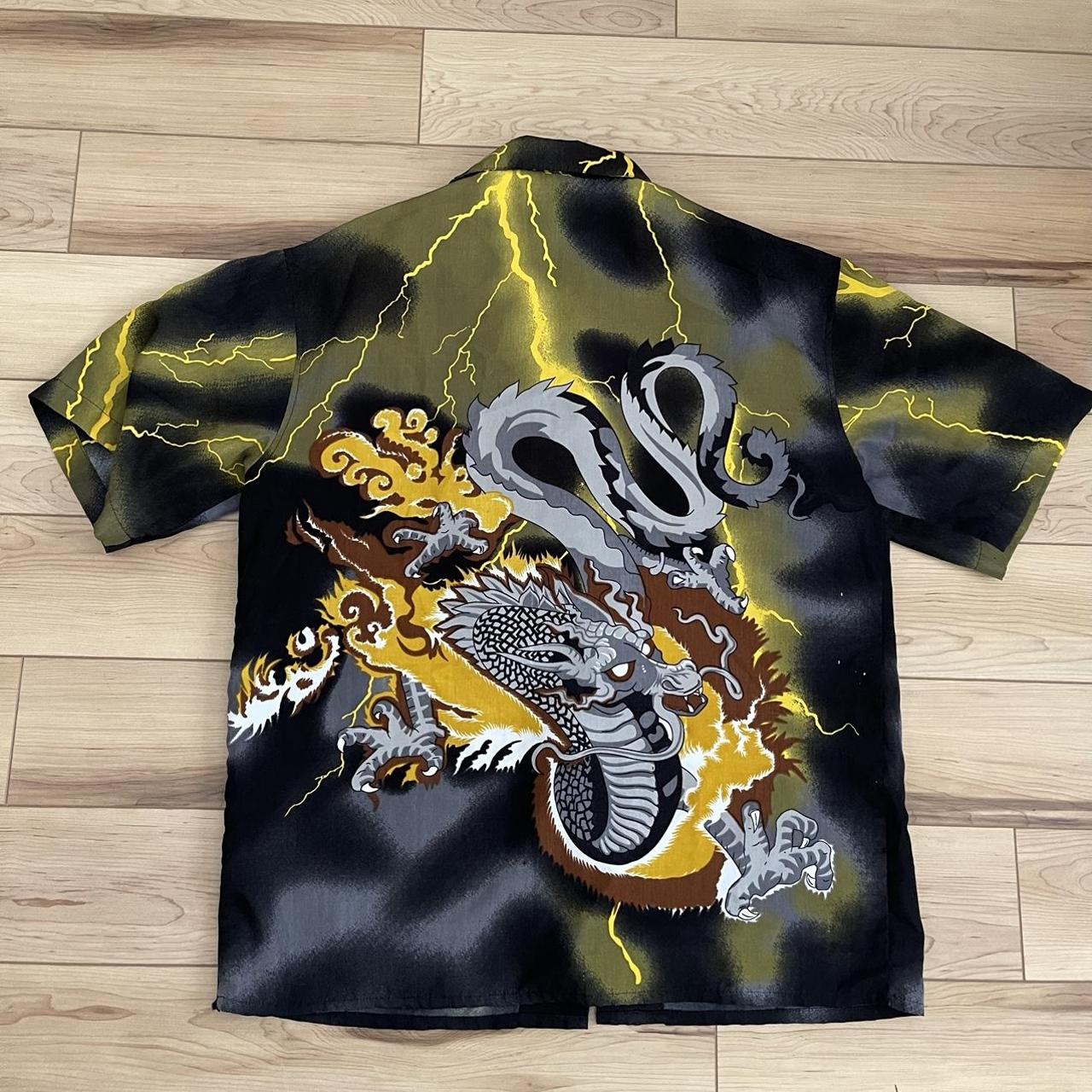 Vintage lightning dragon button up Fits large - Depop