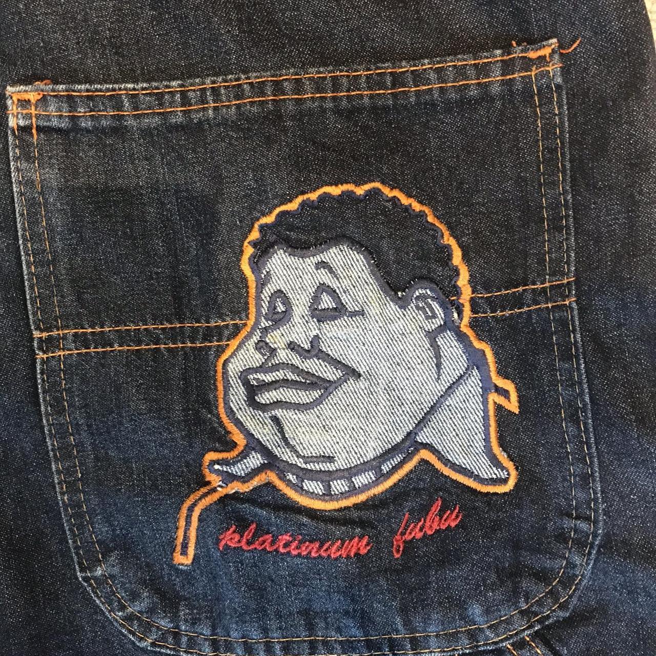 Fubu jeans dark wash Fat albert pocket character... - Depop