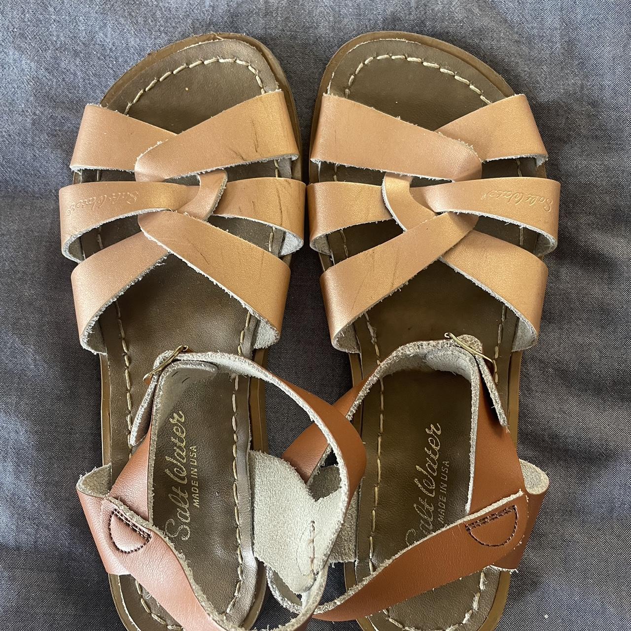 Genuine Salt-Water leather sandals. Made in USA.... - Depop