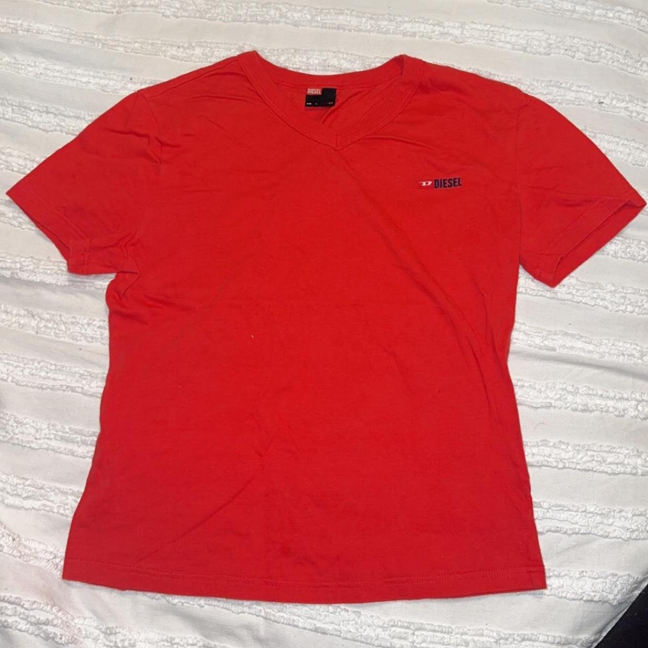 Diesel Women's Red T-shirt | Depop
