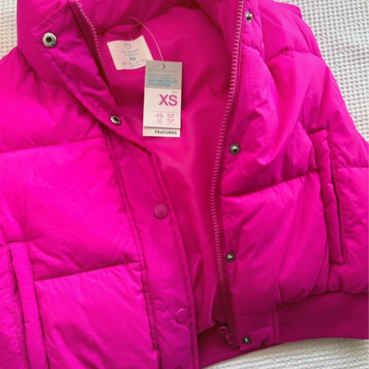 Hot pink gilet jacket - Depop