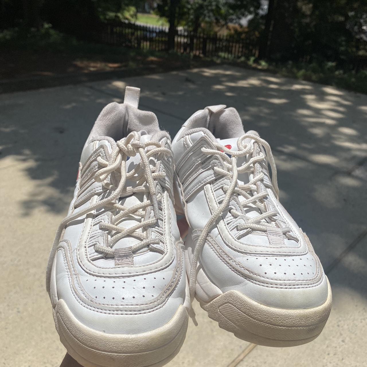Fila white chunky sneakers - Depop
