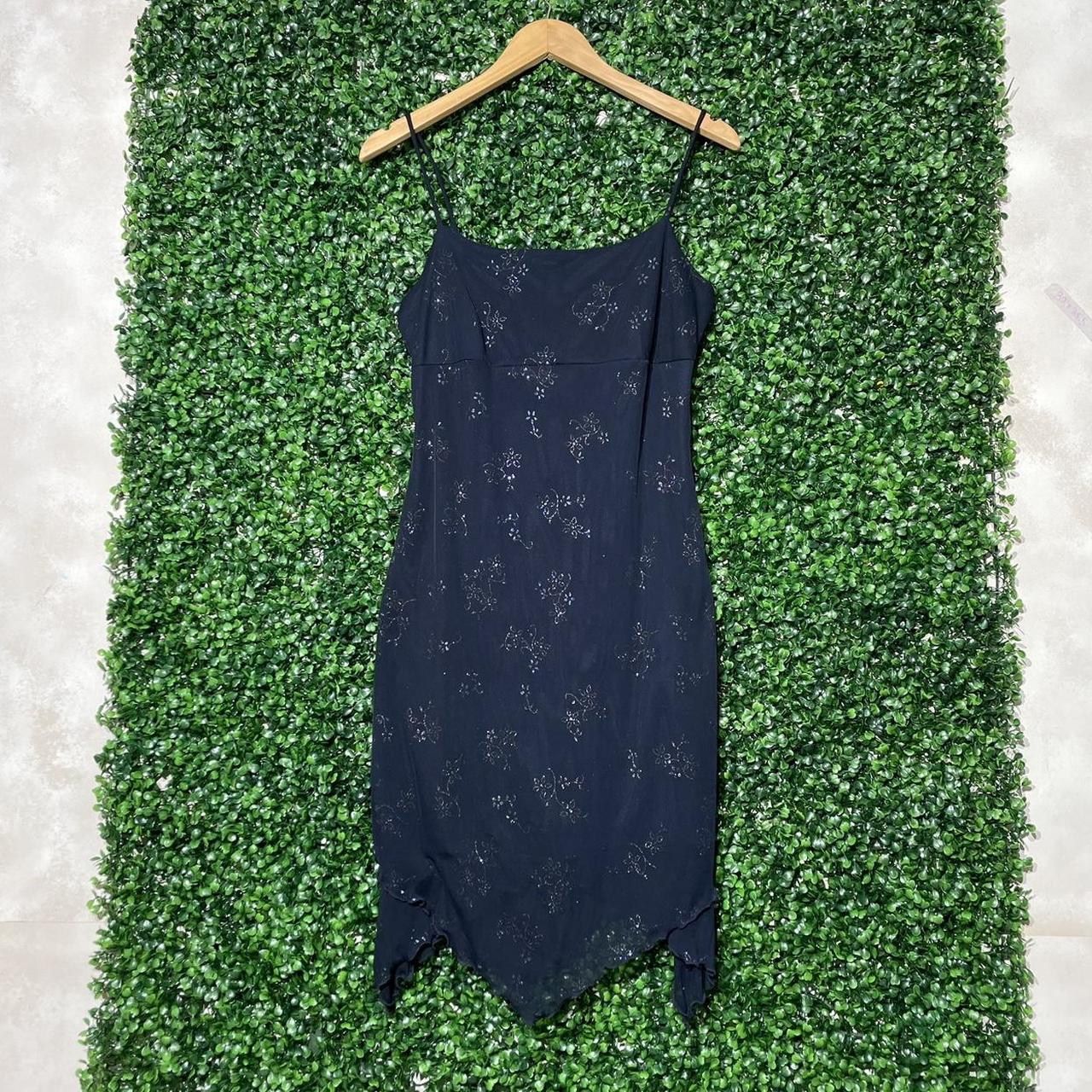 90s candy rocket asymmetrically cut navy with... - Depop