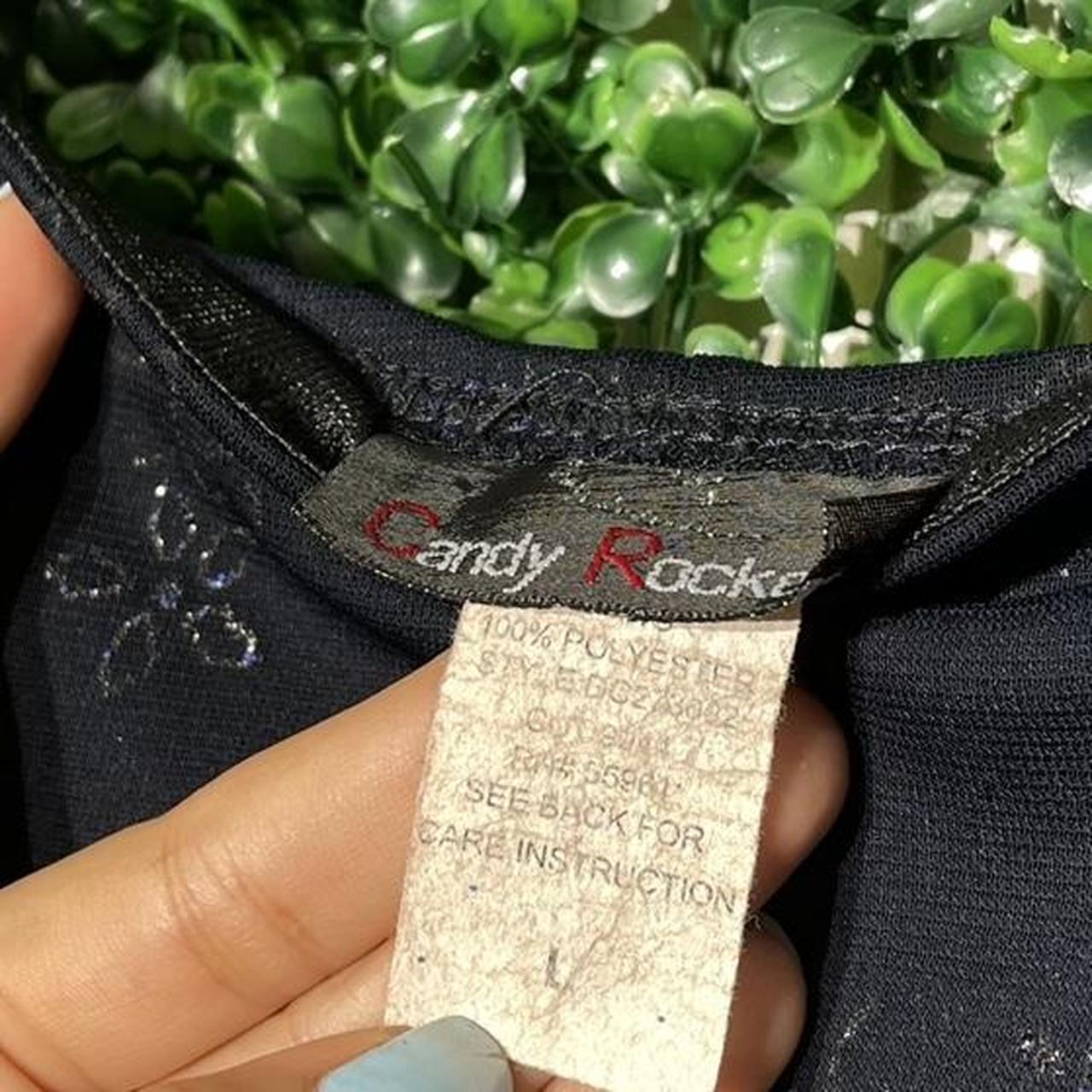 90s candy rocket asymmetrically cut navy with... - Depop