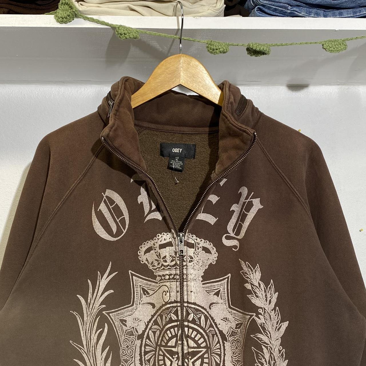 Vintage Y2K Obey Zip Up track jacket. Iconic Andre... - Depop