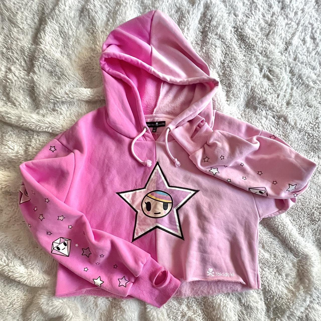 dollskill x toxdoki • drawstring cropped hoodie... - Depop