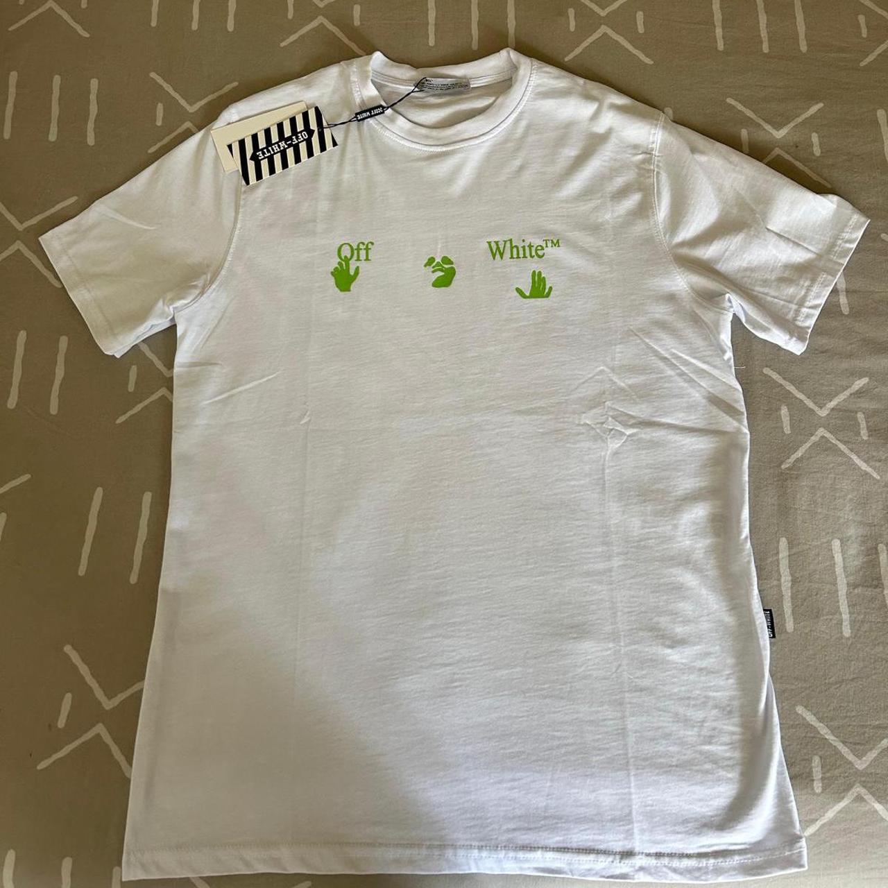 Off White Design T-shirt White Size L Brand new... - Depop