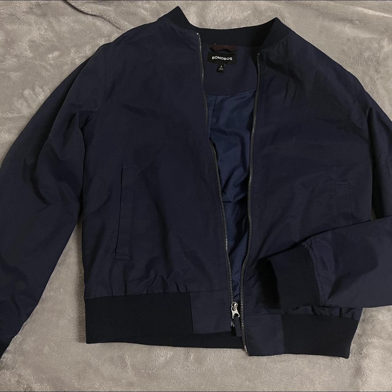 BONOBOS Designer Boulevard Bomber Jacket Navy Blue... - Depop