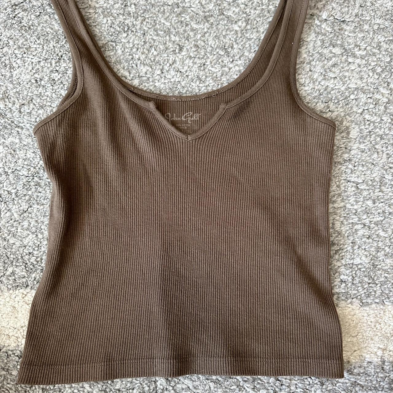 super cute brown brandy tank top no size but would... - Depop