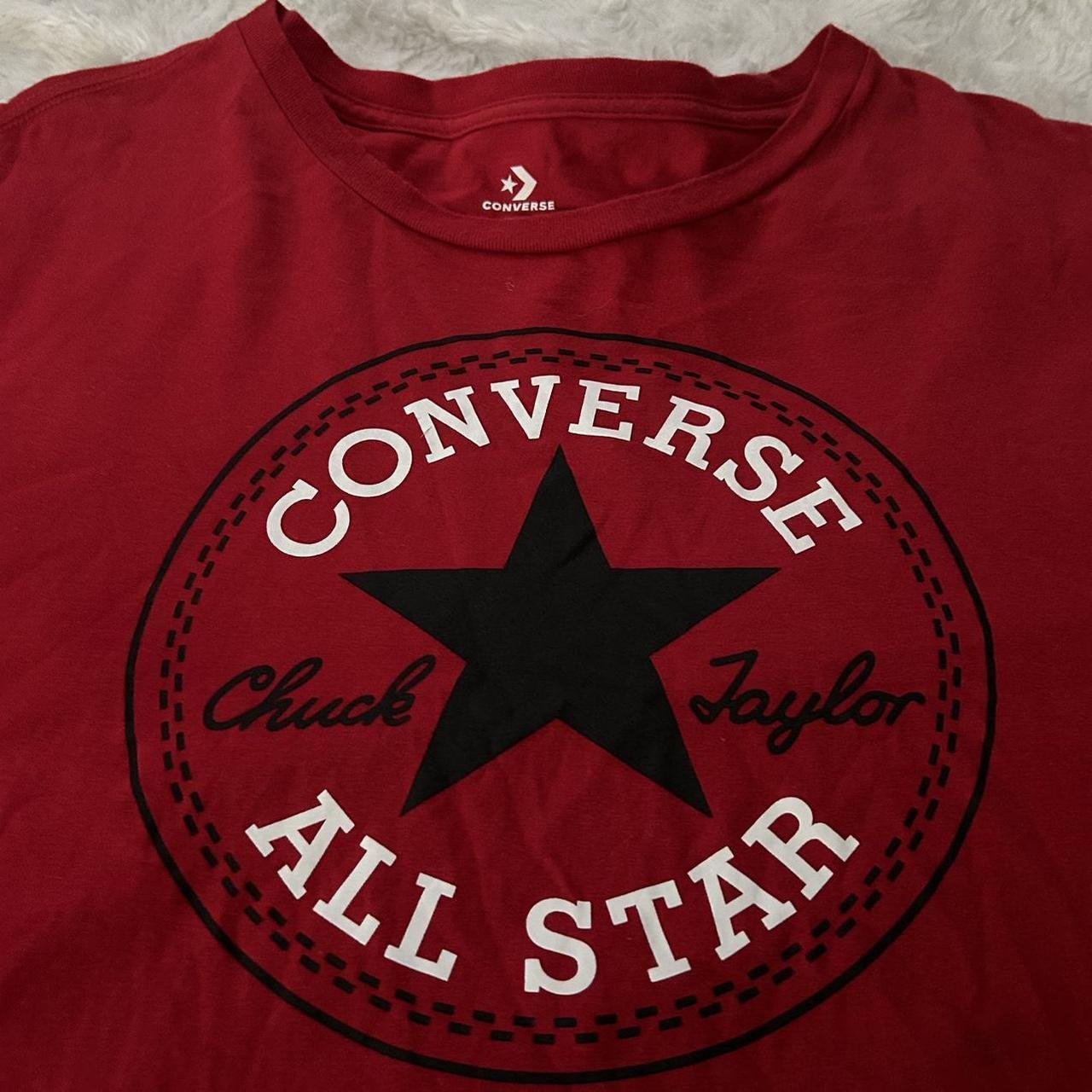 Converse Men's Red and Black T-shirt | Depop