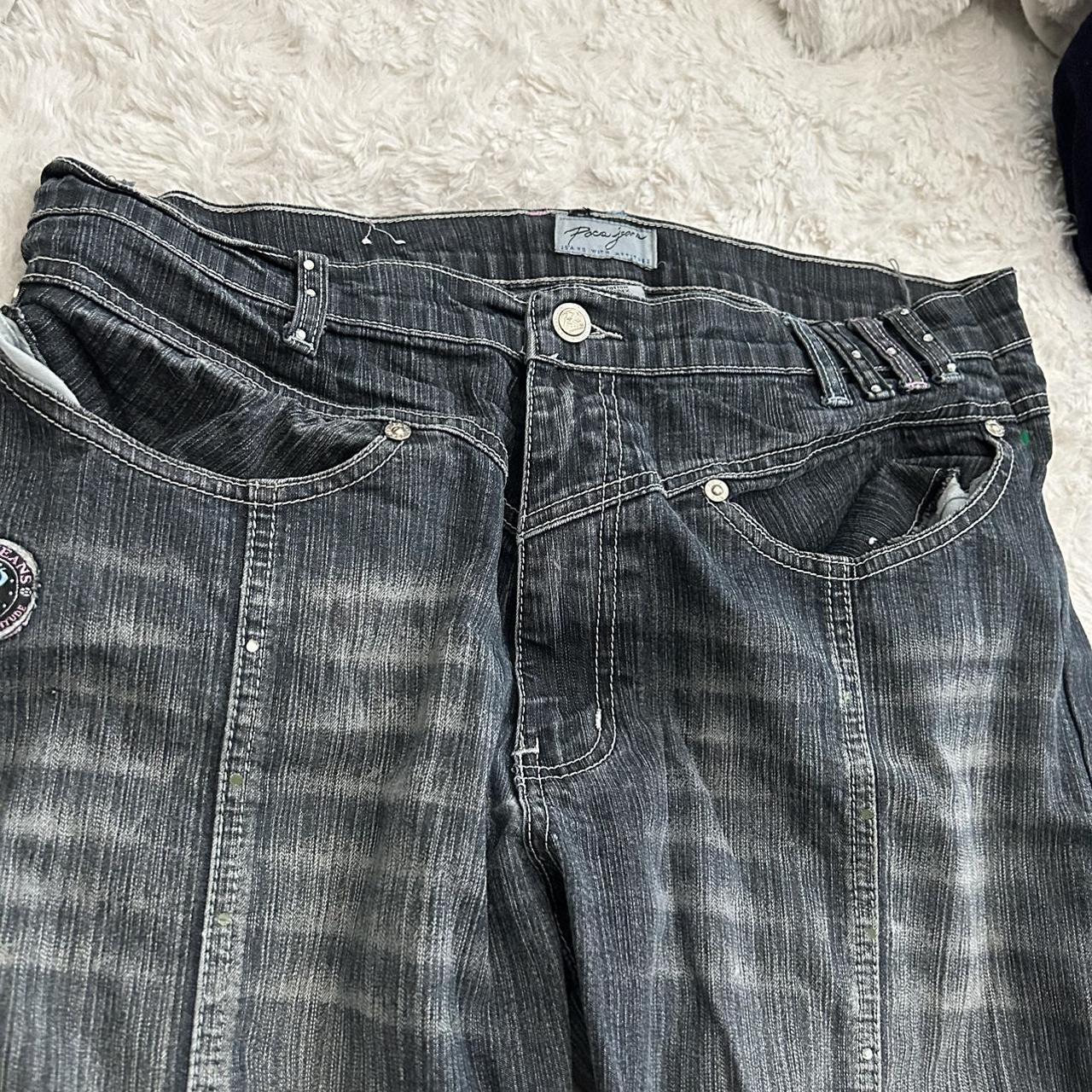 Super cute, dark gray, Gothic EMO, alternative jeans... - Depop