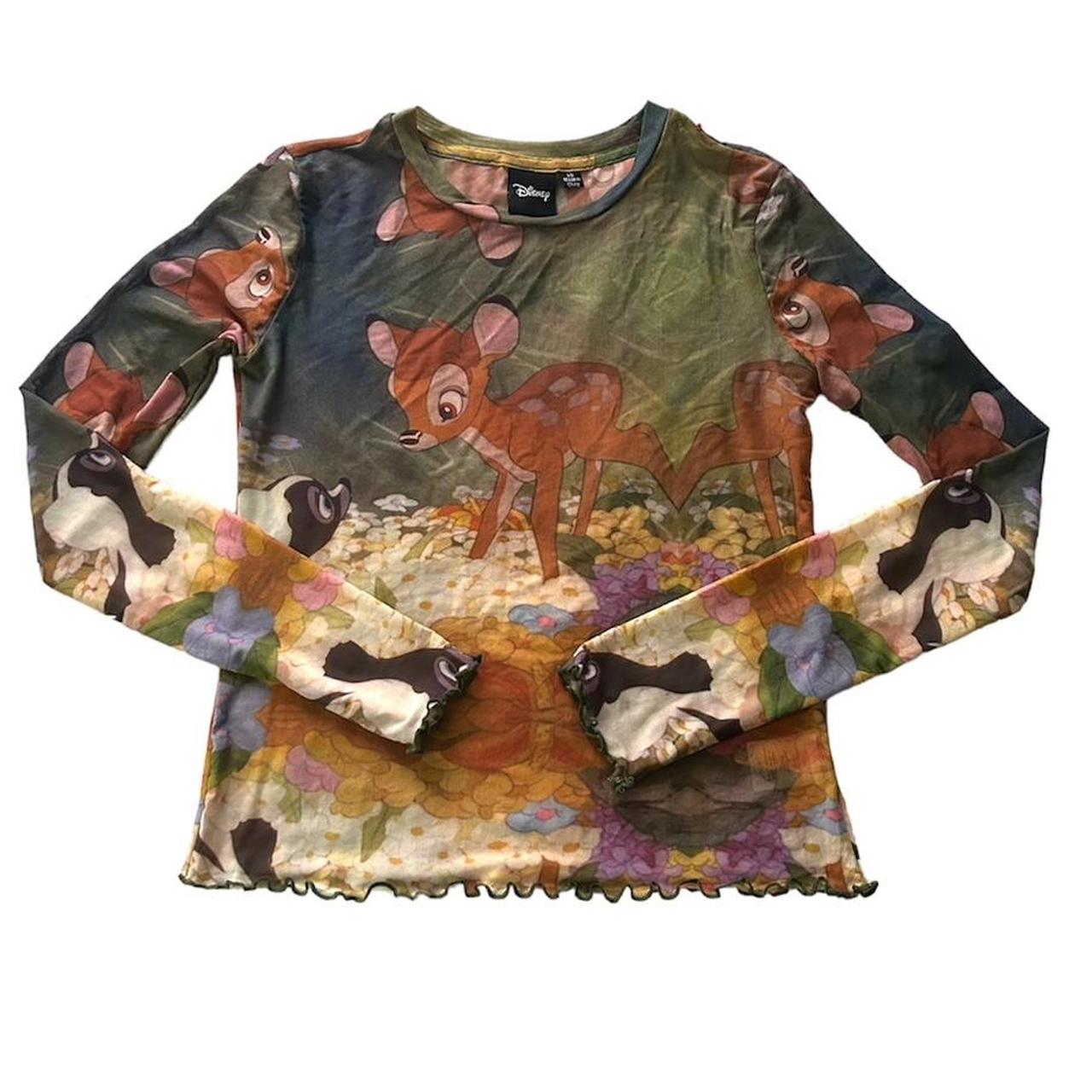 Supper cute nature deer Bambi mesh sheer long sleeve... - Depop