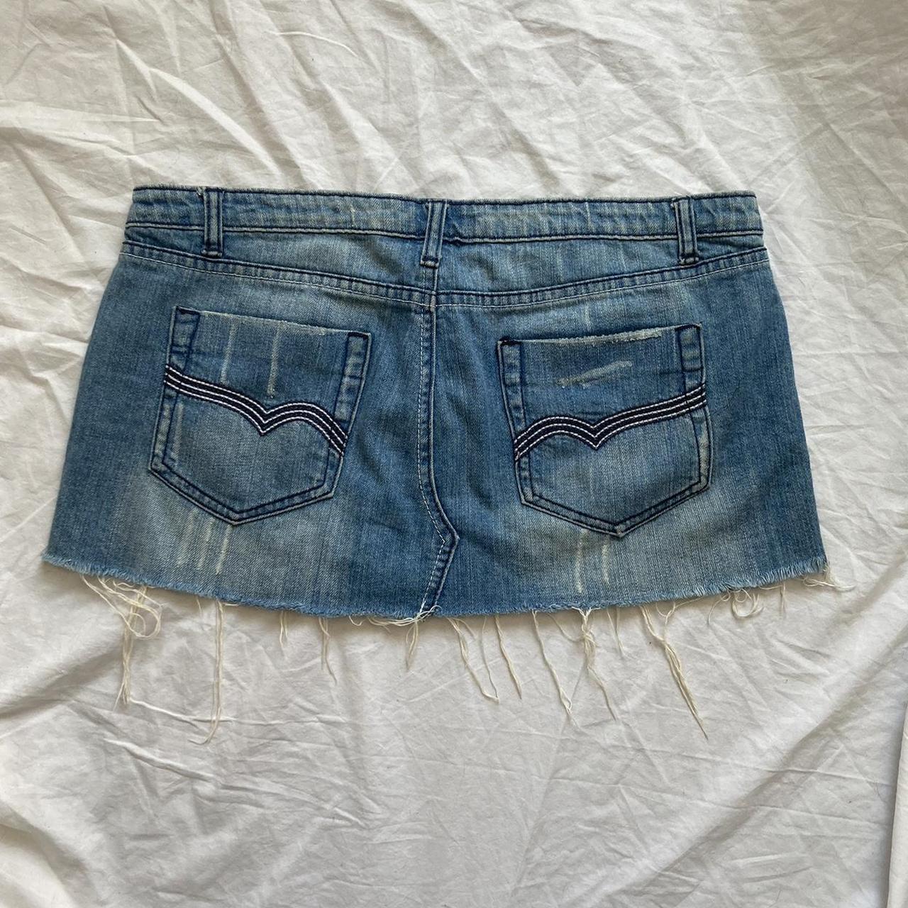 Vintage 2000s Wet Seal Distressed Micro Mini Skirt... - Depop