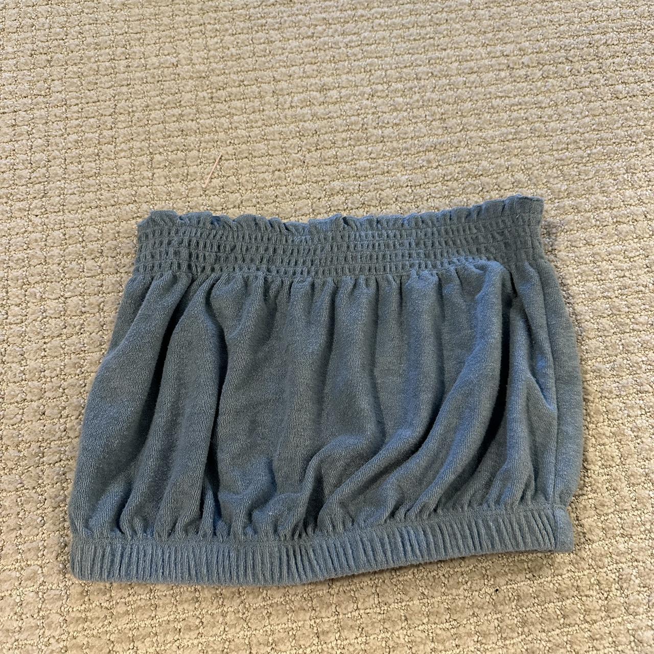 blue terry cloth tube top from tillys! perfect... - Depop