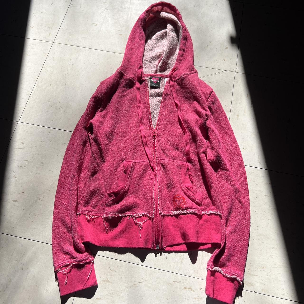 y2kkkk pink hard candy mesh zip up -grungy and... | Depop