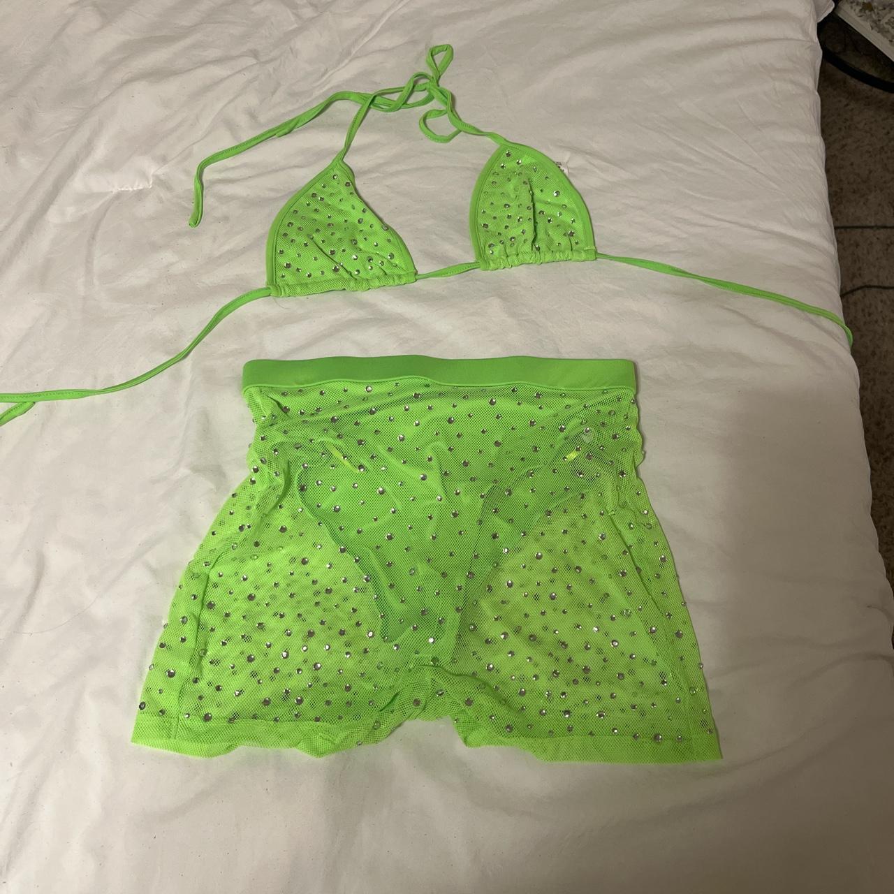 Neon Green Rave IHeartRaves outfit Never worn Size... - Depop