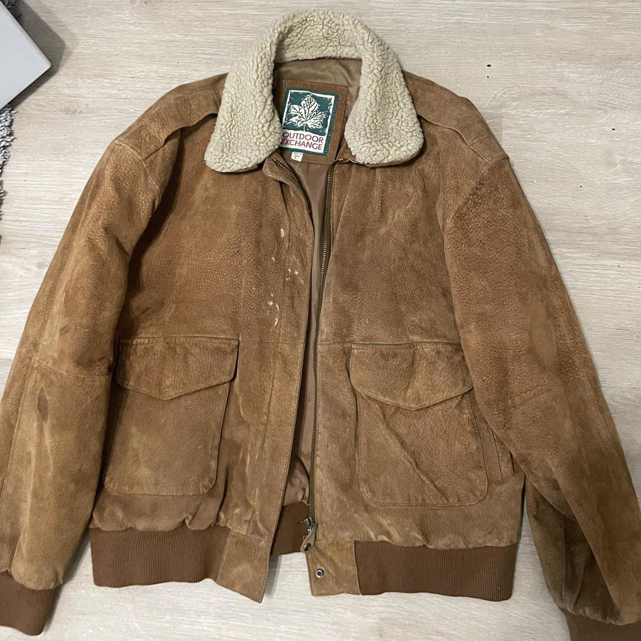 Outdoor exchange jacket, light bleach stains in front - Depop