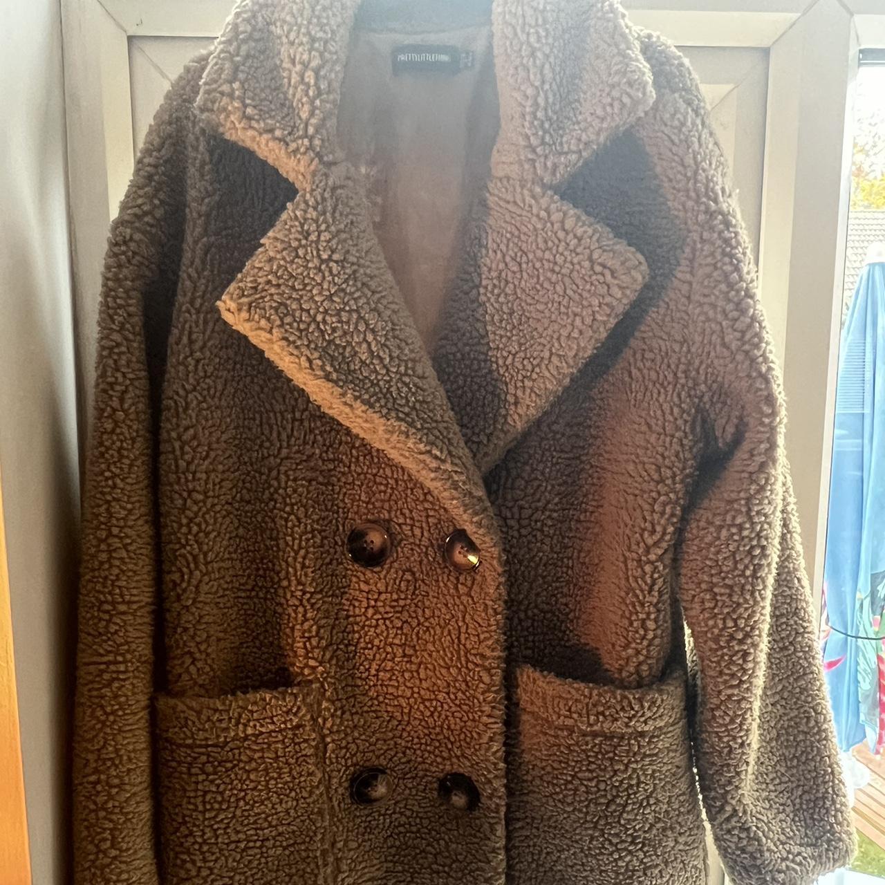 PLT longline borg coat size 6 open to offers x - Depop