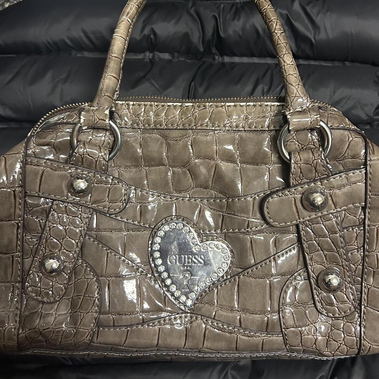 Guess Bag with jeweled heart, wear only on the handles - Depop