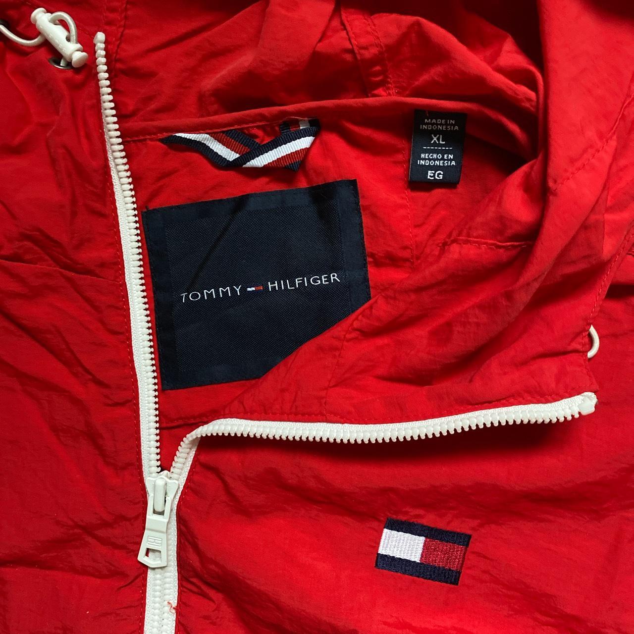 Red Tommy Hilfiger Windbreaker Size XL can fit a... - Depop