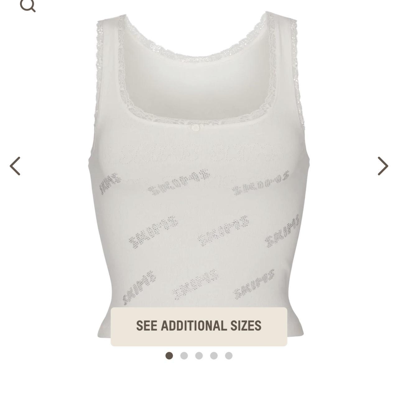 Skims Women's White Vest | Depop