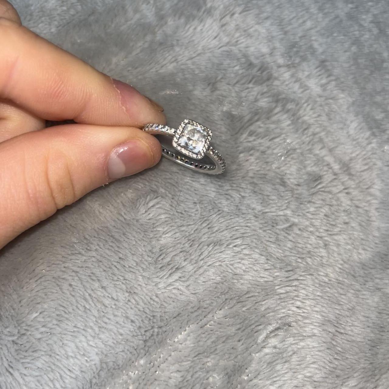 Pandora square sparkle halo ring. £60 brand new. No... - Depop