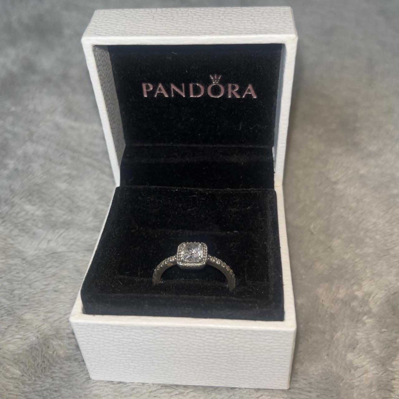 Pandora square sparkle halo ring. £60 brand new. No... - Depop