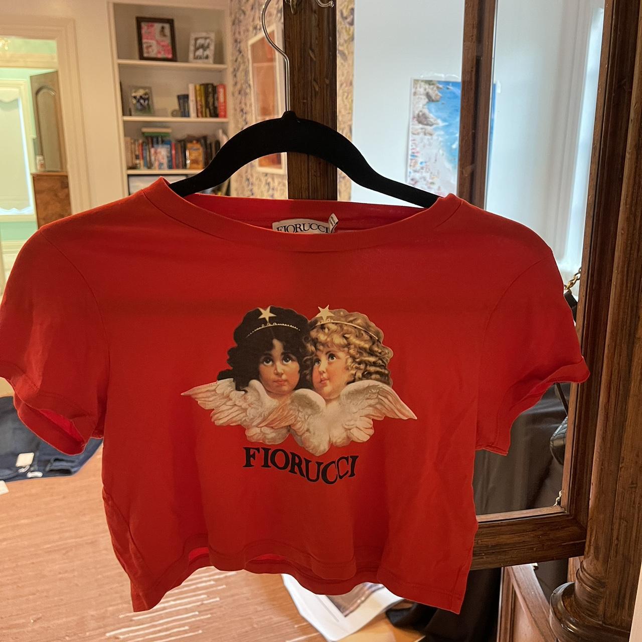 Fiorucci cropped shirt with angel #fiorucci #minishirt - Depop