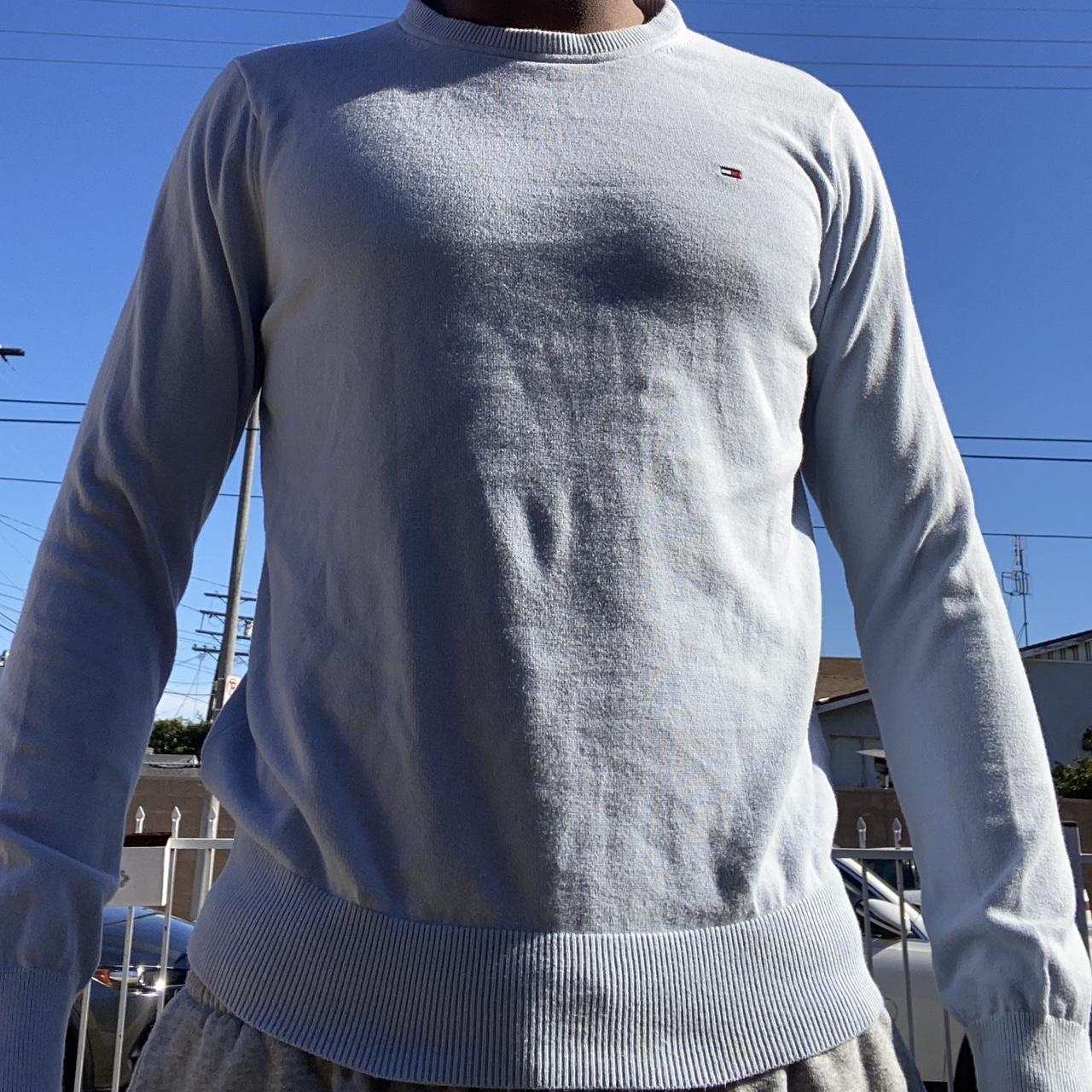 Tommy Hilfiger Powder Blue Sweatshirt 📏 L 🖍️ 🩵... - Depop