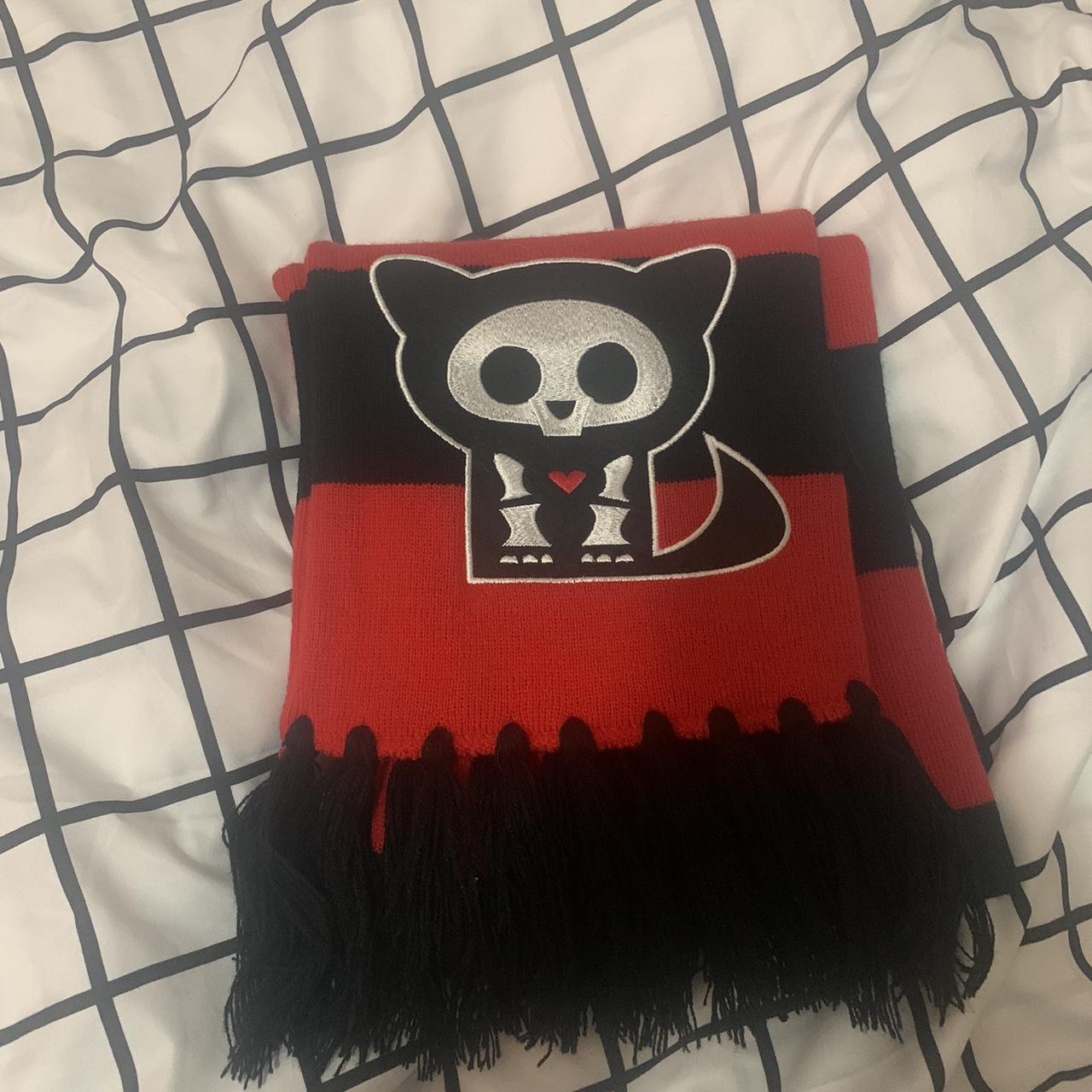 Skelanimals Stripe Scarf from hot topic Like new... - Depop