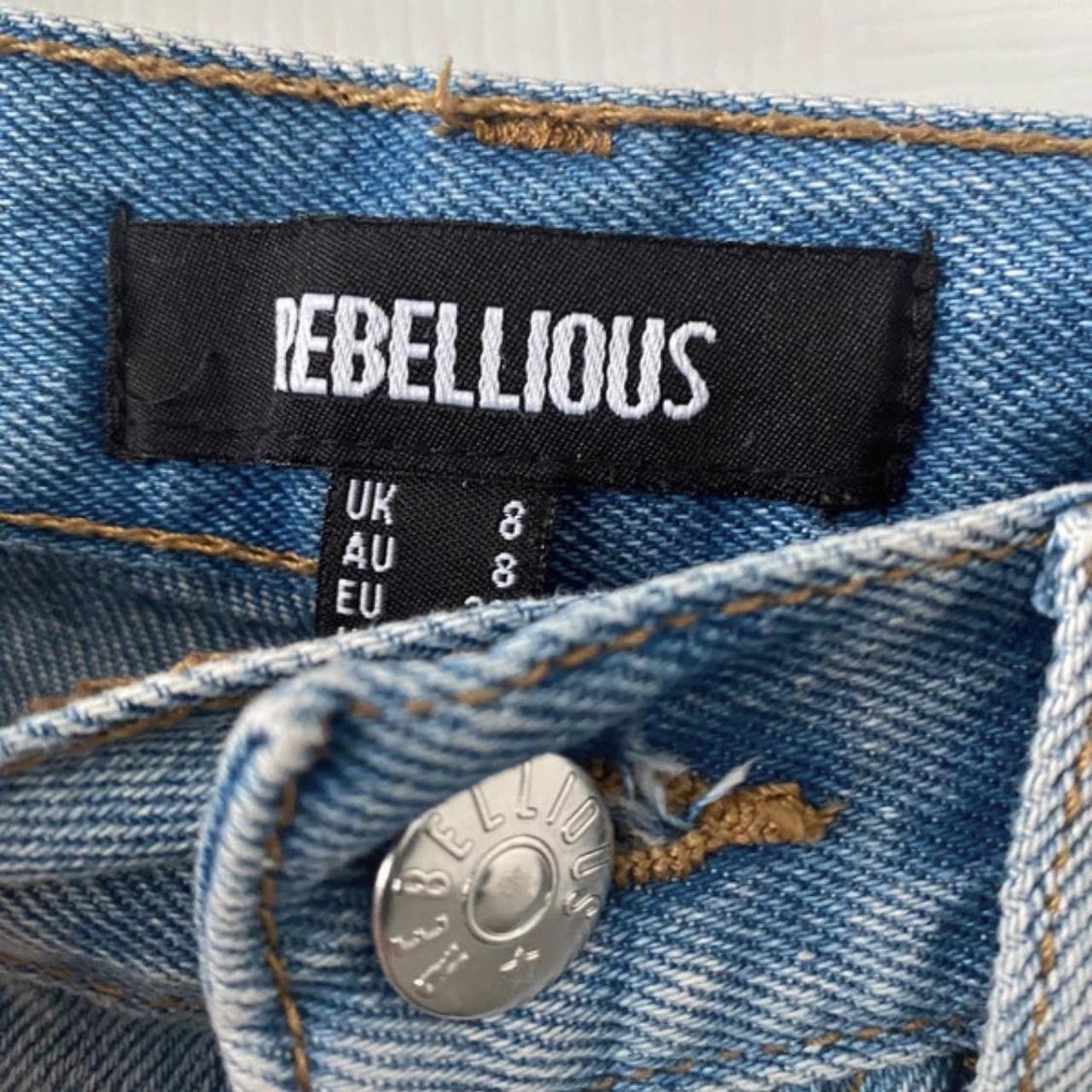 Rebellious One Women's Blue and Navy Jeans | Depop