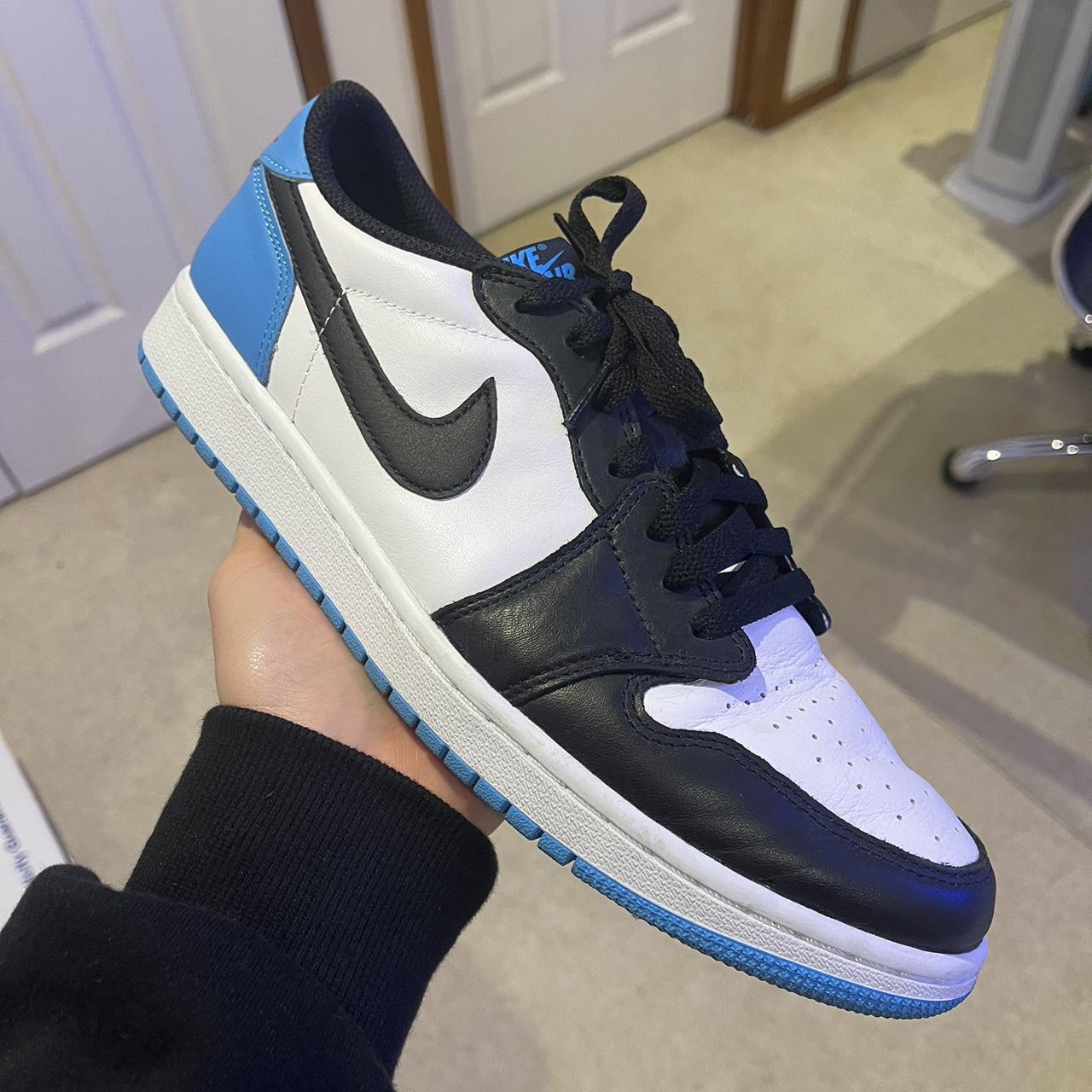 Jordan 1 low powder blue Comes with og box clean... - Depop