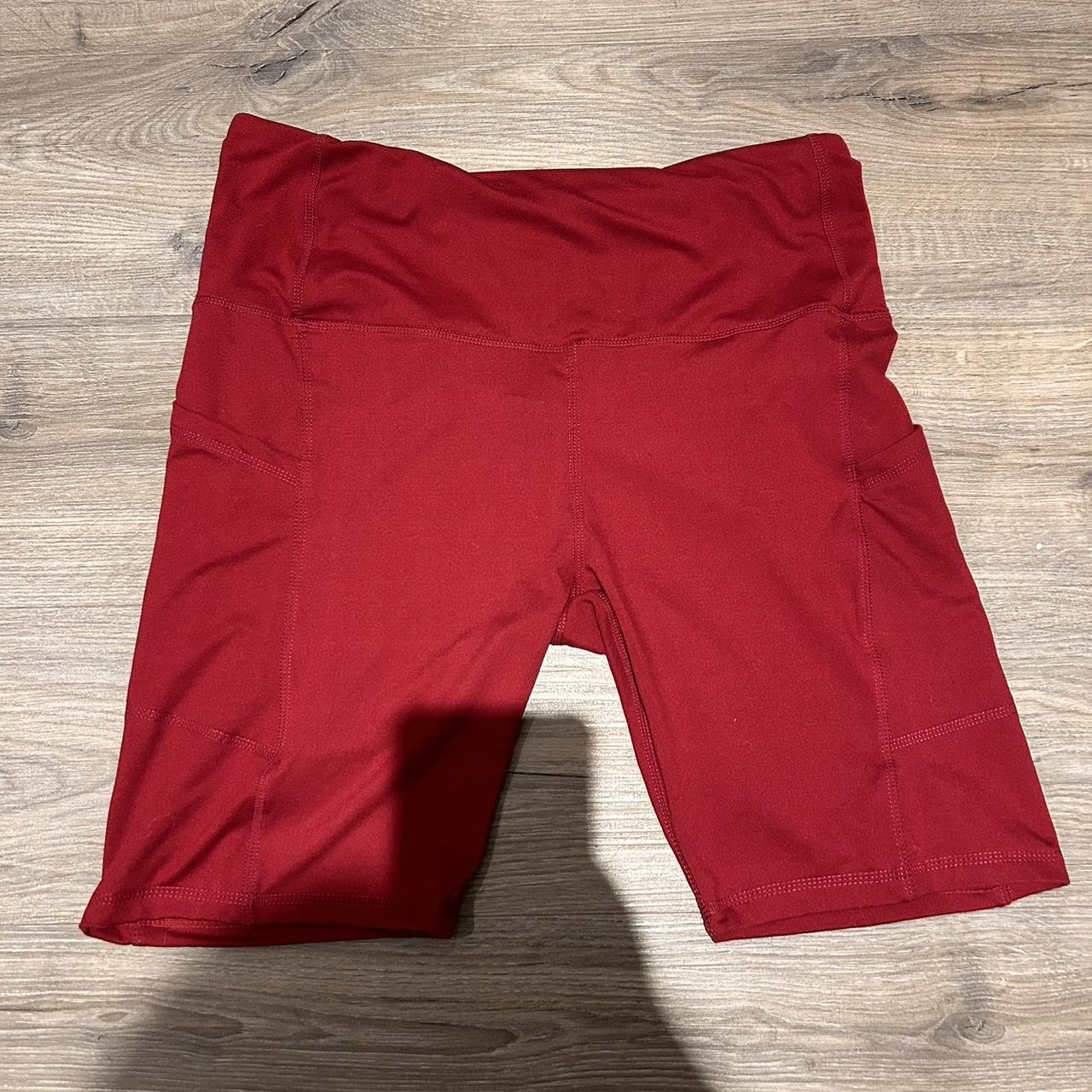red workout shorts with pocket Brand new size XL $6 - Depop