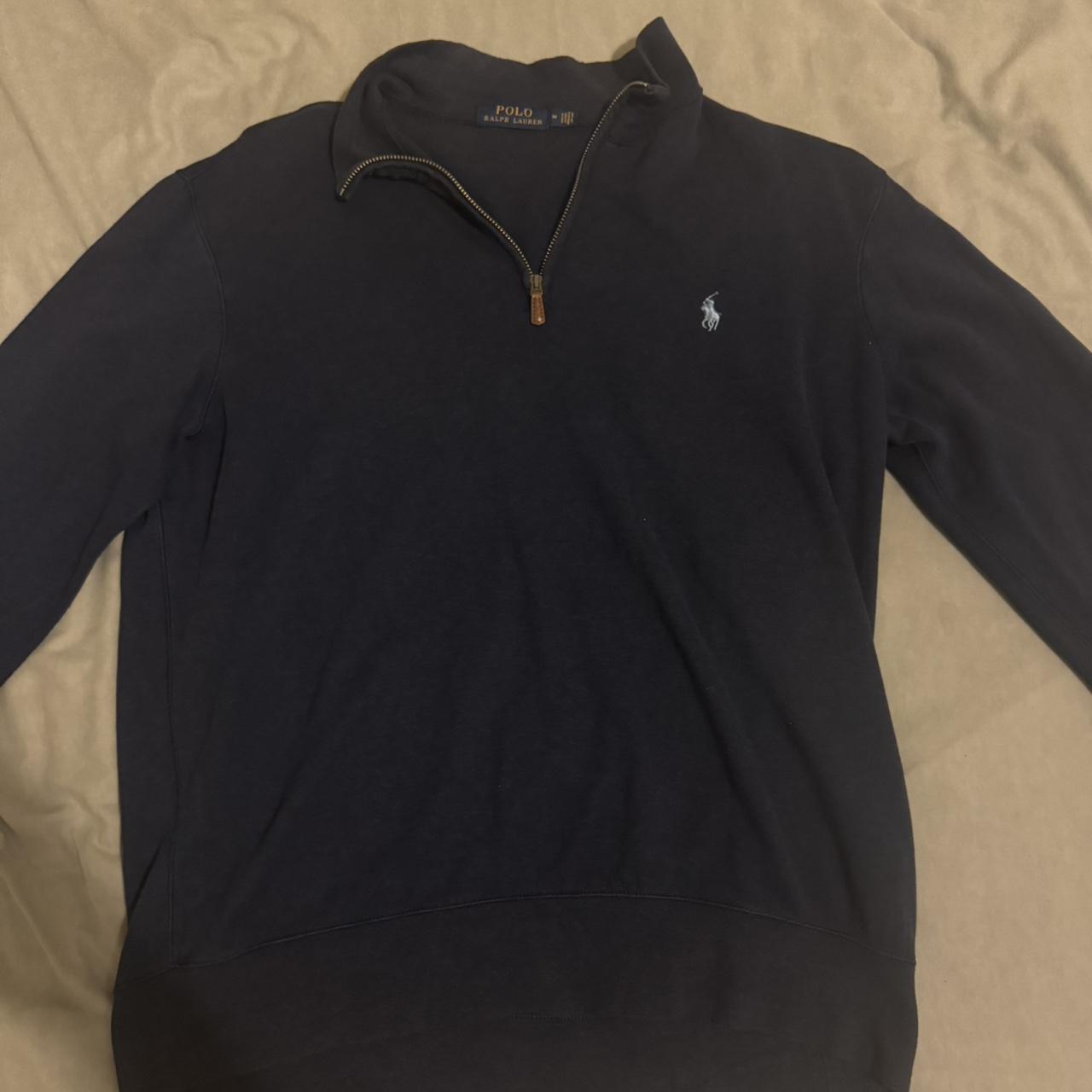 Navy Ralph Lauren quarter zip jumper Navy/blue... - Depop
