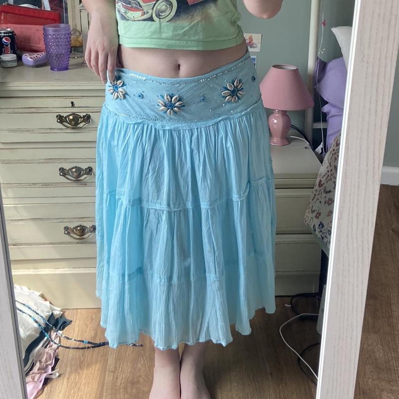 Y2k blue floaty maxi skirt Fairy maxi skirt //... - Depop