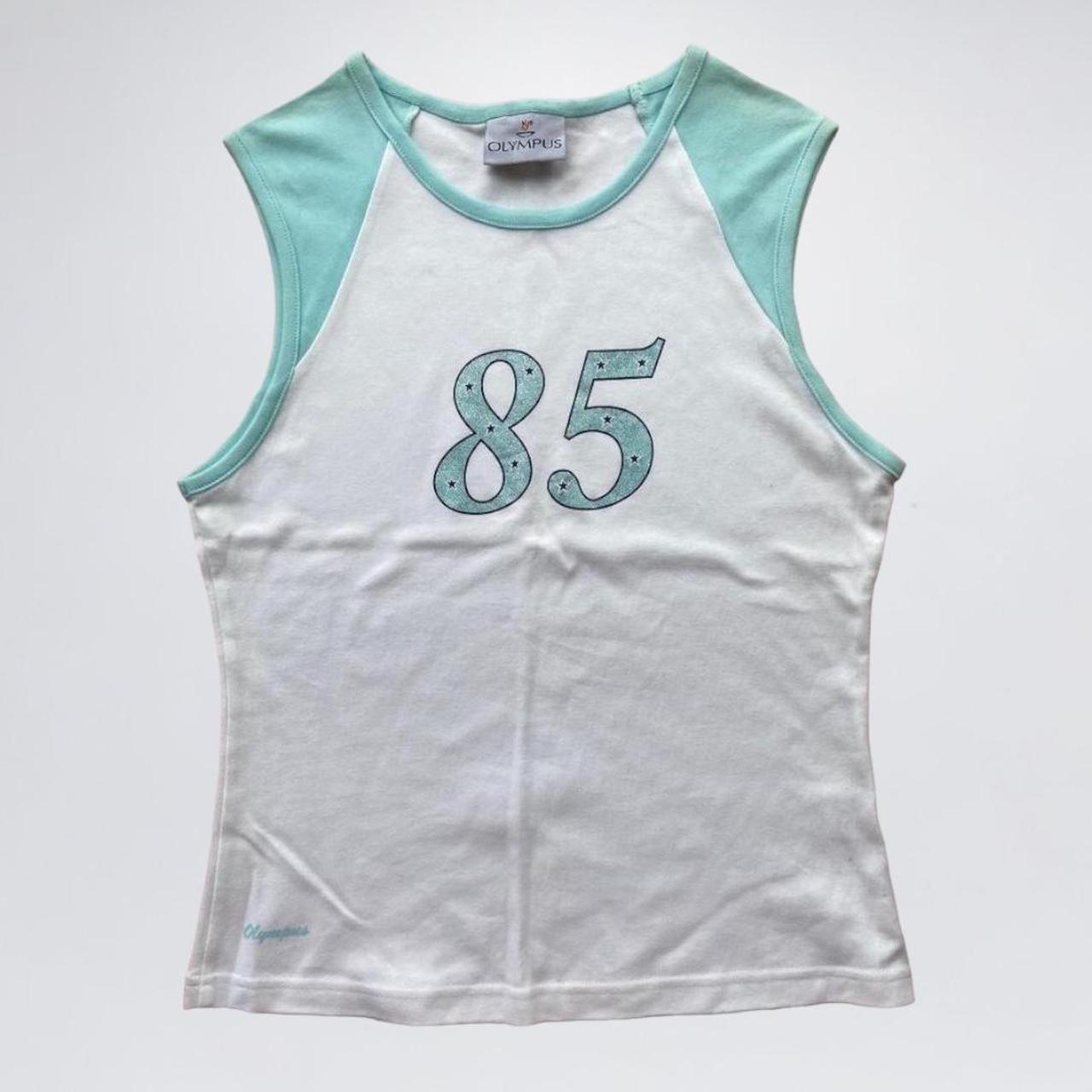 Y2k sporty tank top Y2k tank top // 85 spell out... - Depop