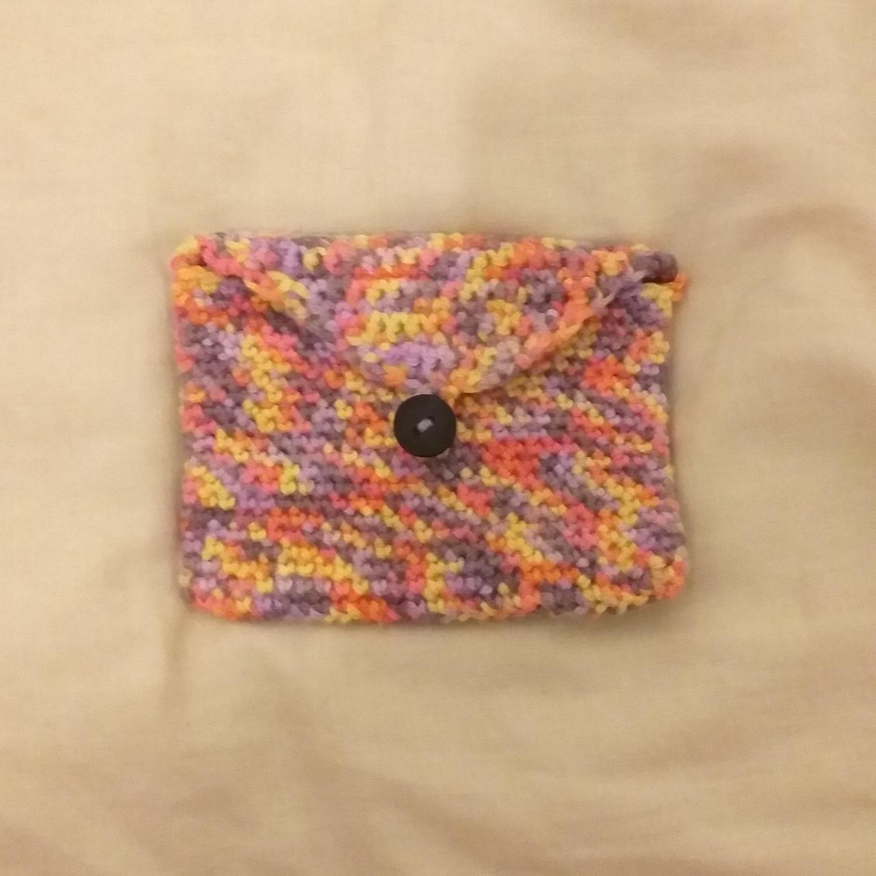 Crochet Small Wallet - handmade with 100% acrylic -... - Depop