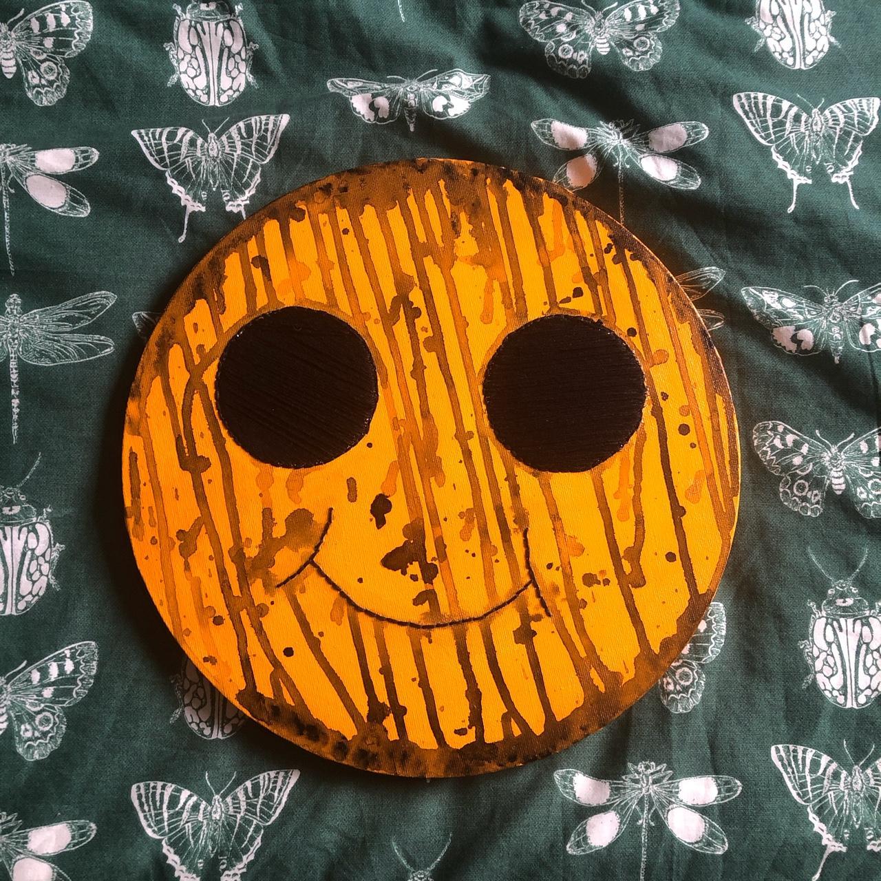 Hand painted and sewn smiley face canvas. 1 of 1.... - Depop