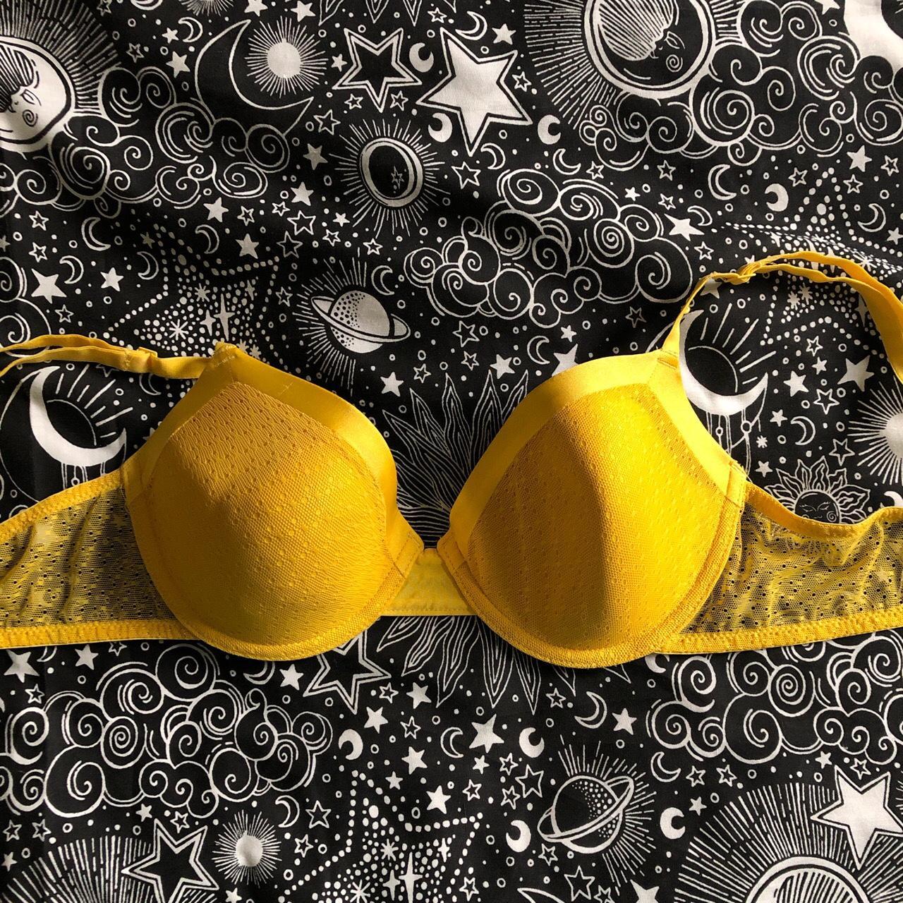 Yellow patterned bra. Size: 36B Brand: Primark... - Depop