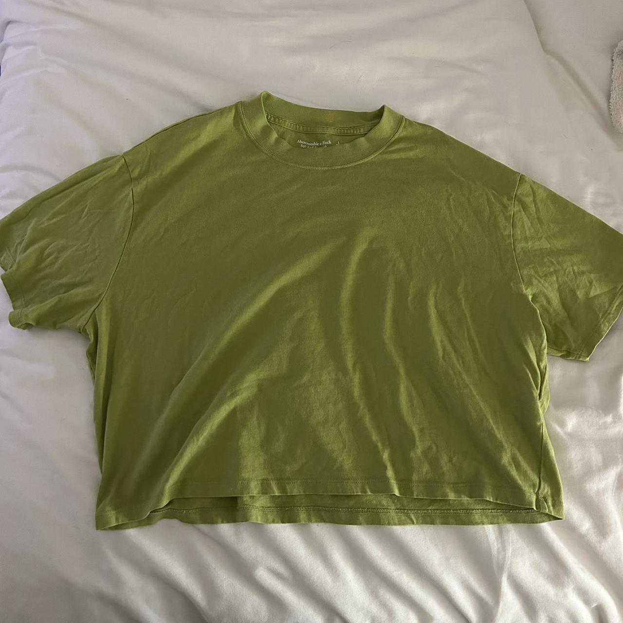 Green Abercrombie & Fitch Crop Top T-Shirt Size:... - Depop