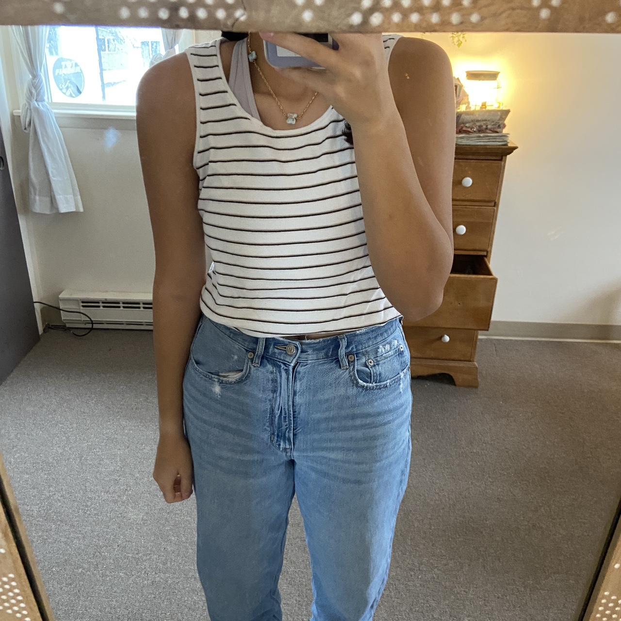 Super cute vintage stripped 80s tank The second... - Depop