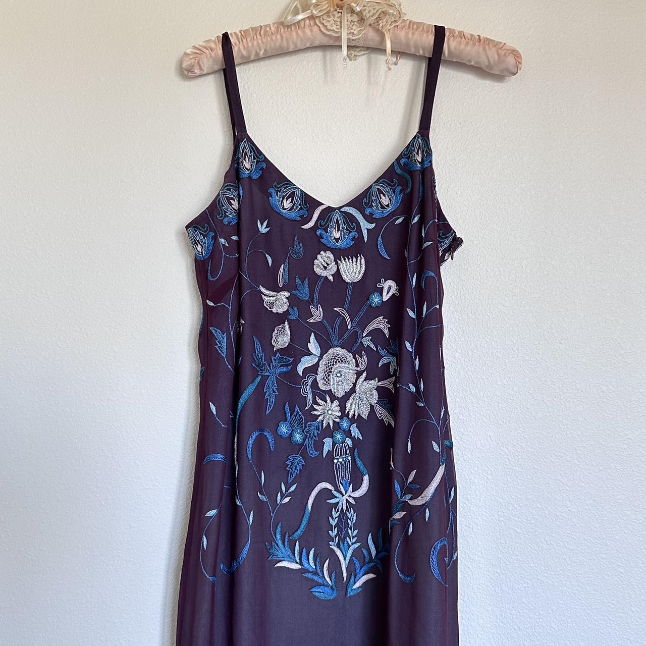 Stunning vintage 90s Neiman Marcus maxi purple silk... | Depop