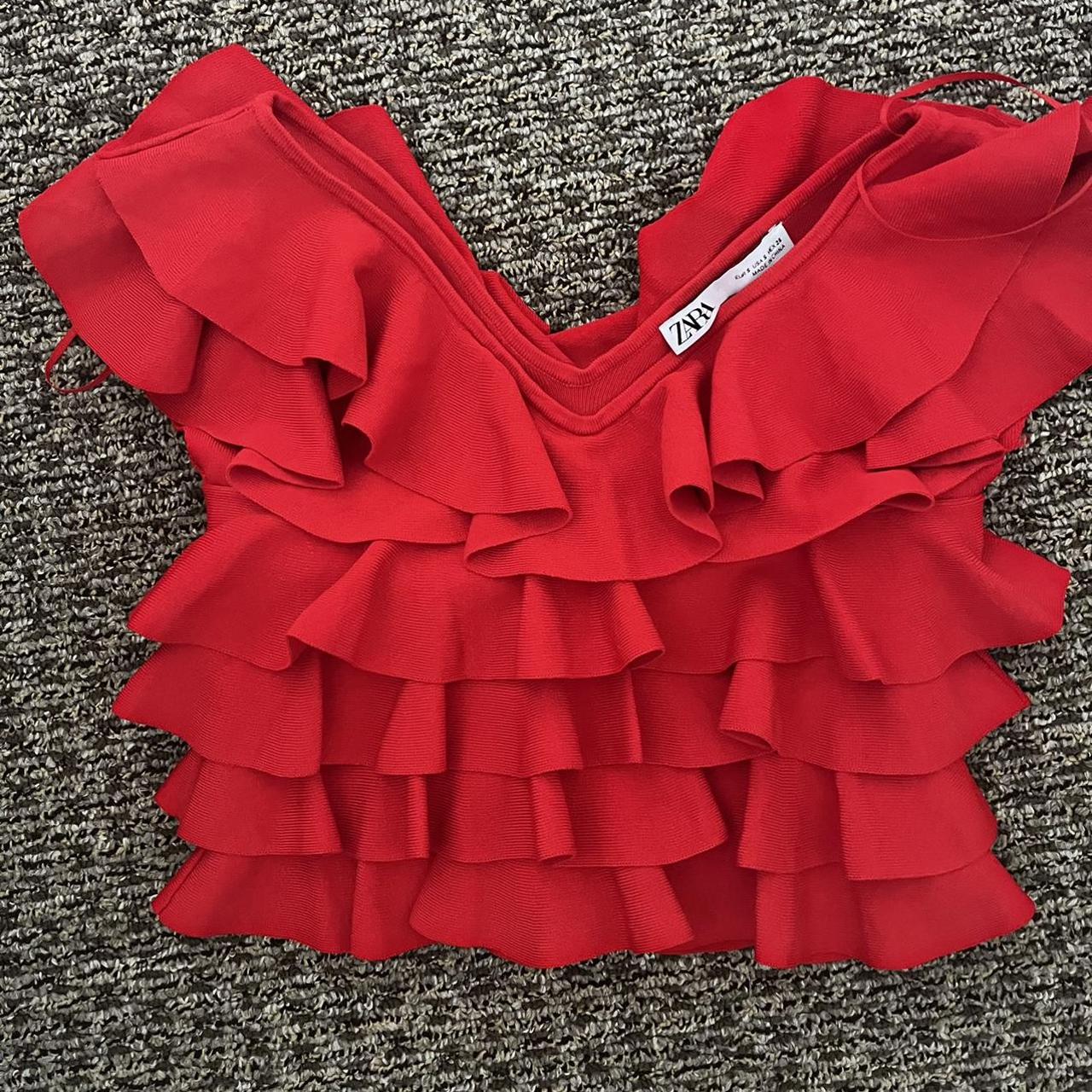 Zara red ruffle top - Depop