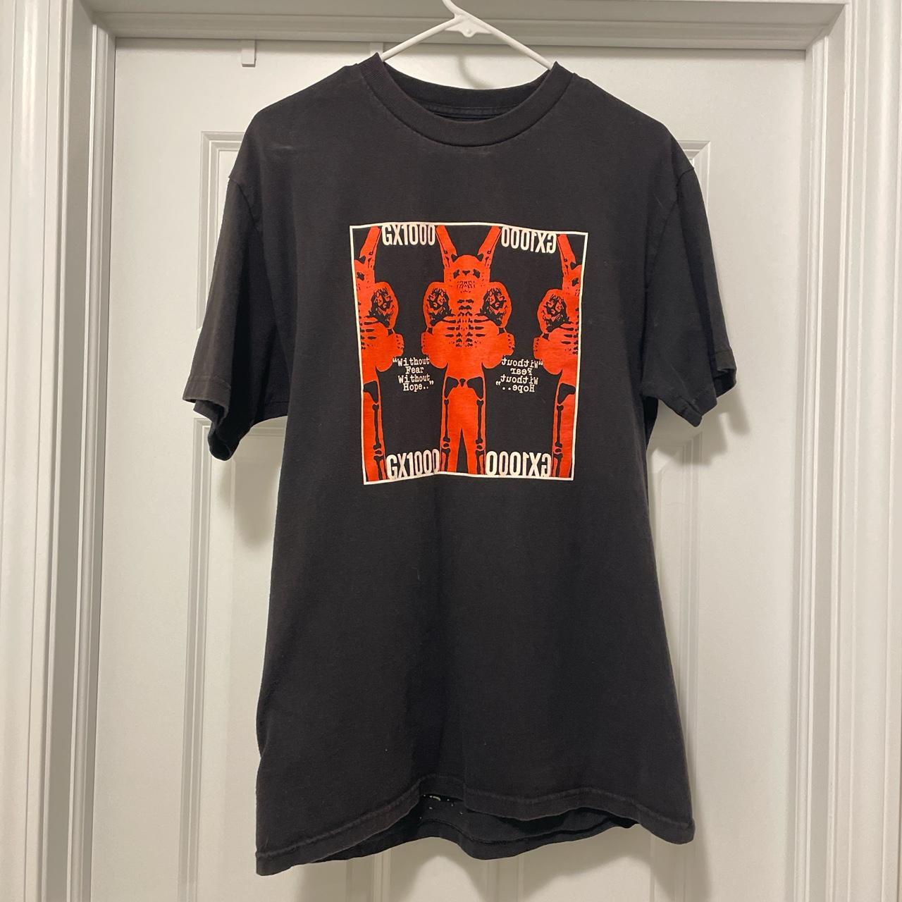 GX1000 shirt with bunny skeleton in red reflected.... - Depop