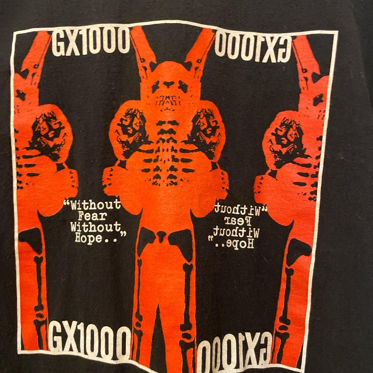 GX1000 shirt with bunny skeleton in red reflected.... - Depop